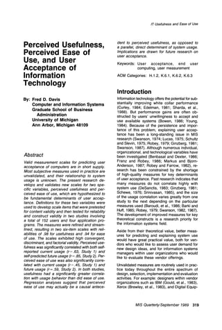 Journal of Technology Acceptance Model (TAM) | PDF