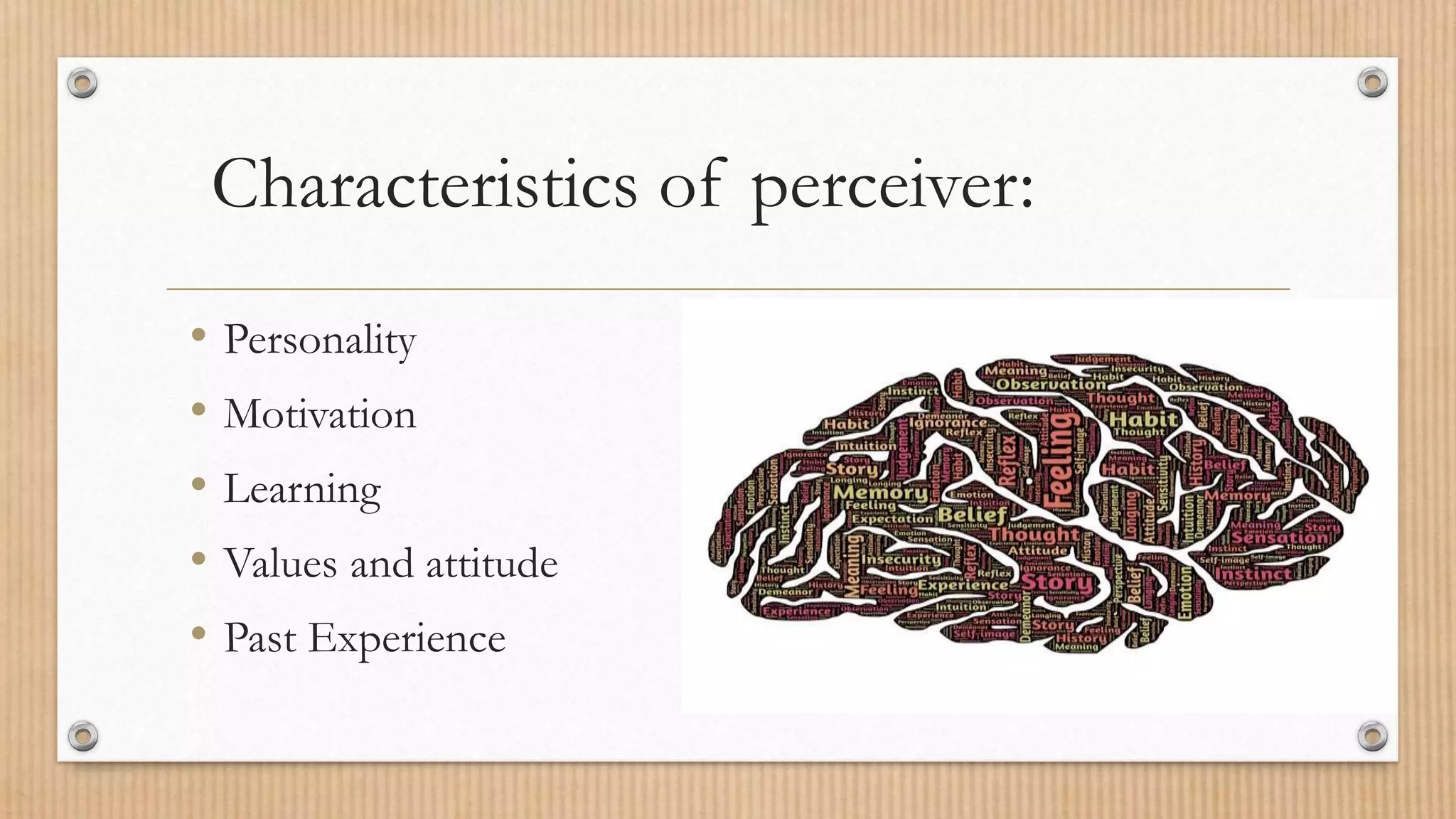 Perceiver and perceived (perception) | PPTX
