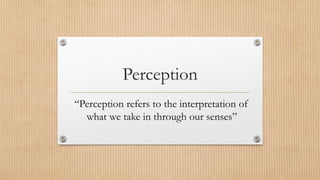 Perceiver and perceived (perception) | PPTX