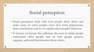 Perceiver and perceived (perception) | PPTX