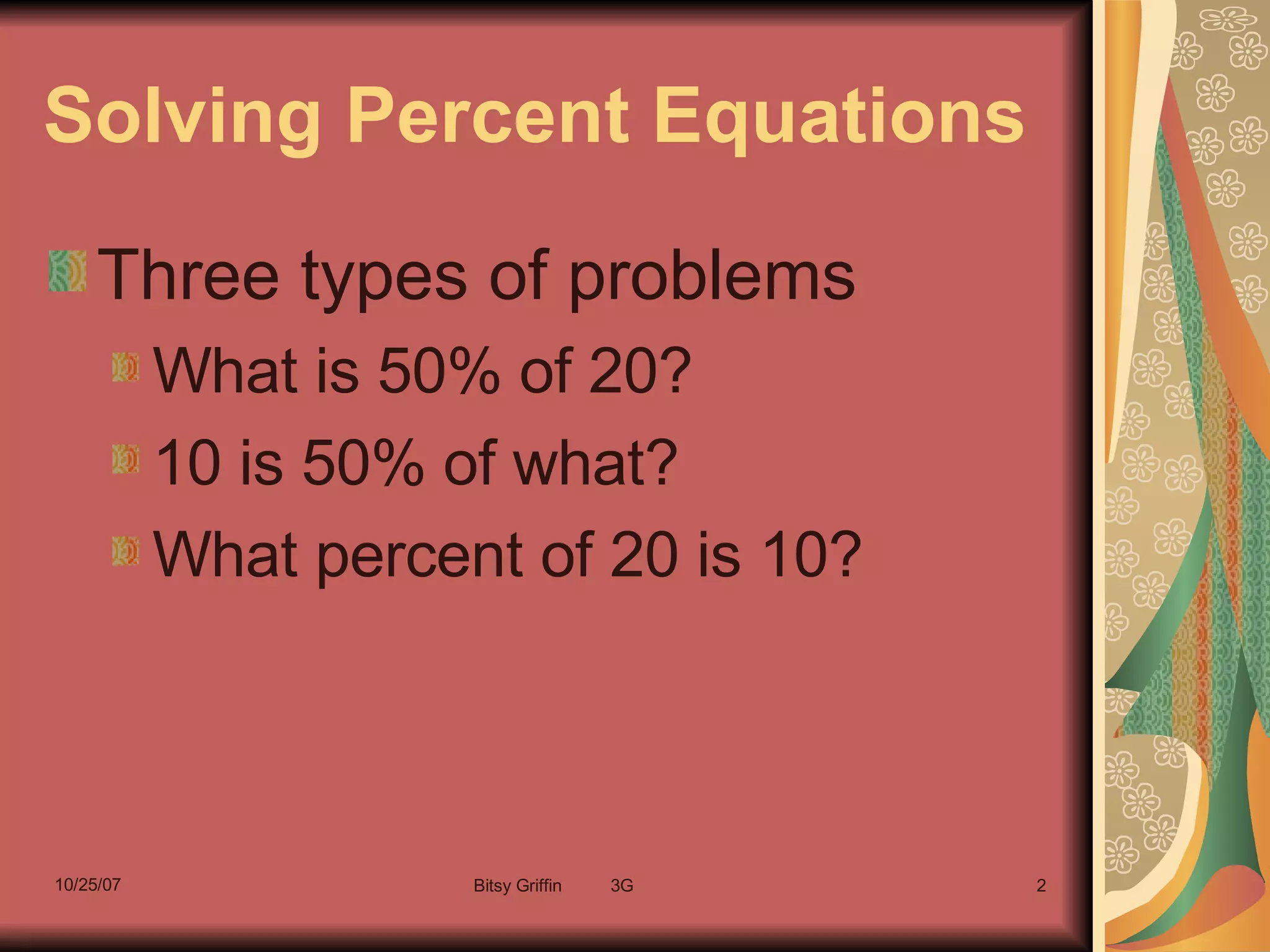 Percent Equations | PPT