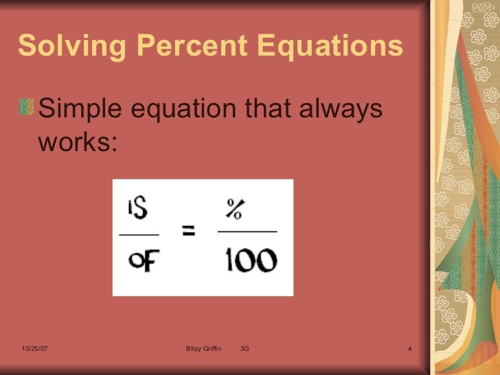 Percent Equations