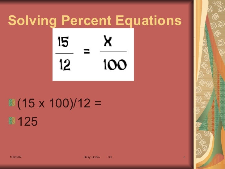 Percent Equations
