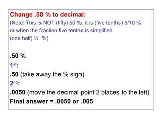 Percent to Decimal | PPT