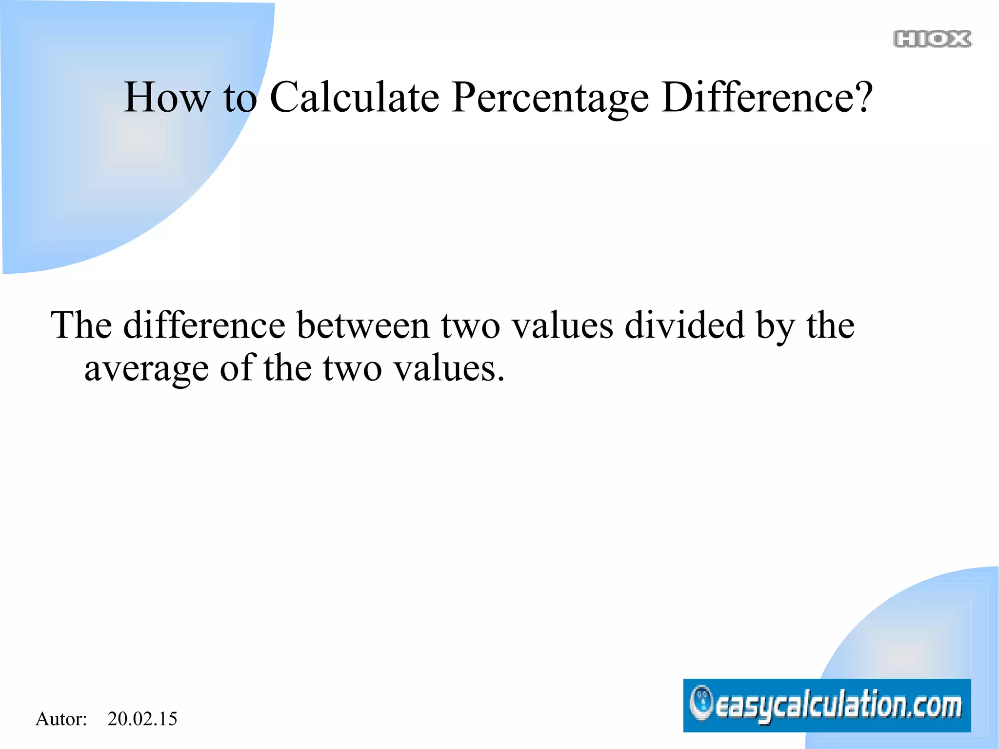 Percentage Difference Calculator | PPT | Coupons and Discounts | Shopping