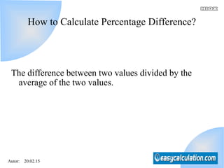 Percentage Difference Calculator | PPT | Coupons and Discounts | Shopping