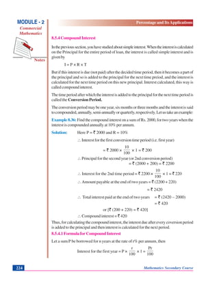 Percentage and its applications /COMMERCIAL MATHEMATICS | PDF