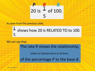 Percentage, base and rate | PPTX