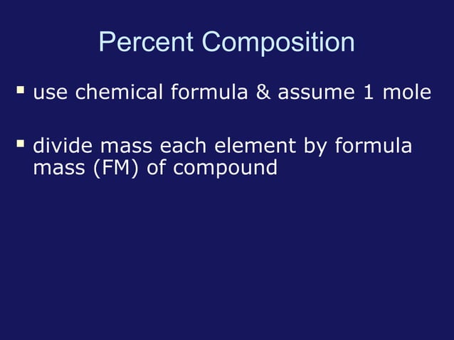 PERCENTAGE COMPOSITION 1. pptx | PPTX | Chemistry | Science