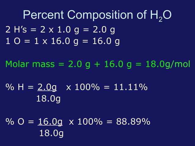 PERCENTAGE COMPOSITION 1. pptx | PPTX | Chemistry | Science