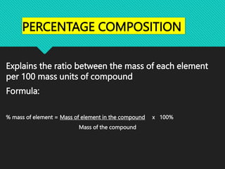 PERCENTAGE COMPOSITION, EMPIRICAL AND MOLECULAR FORMULAS.ppt