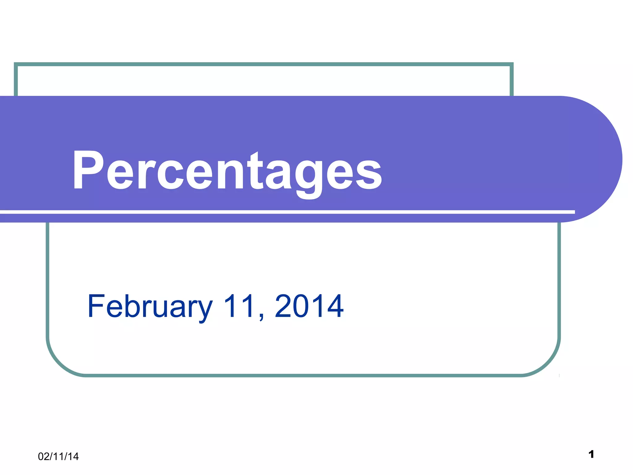 Percentages | PPT