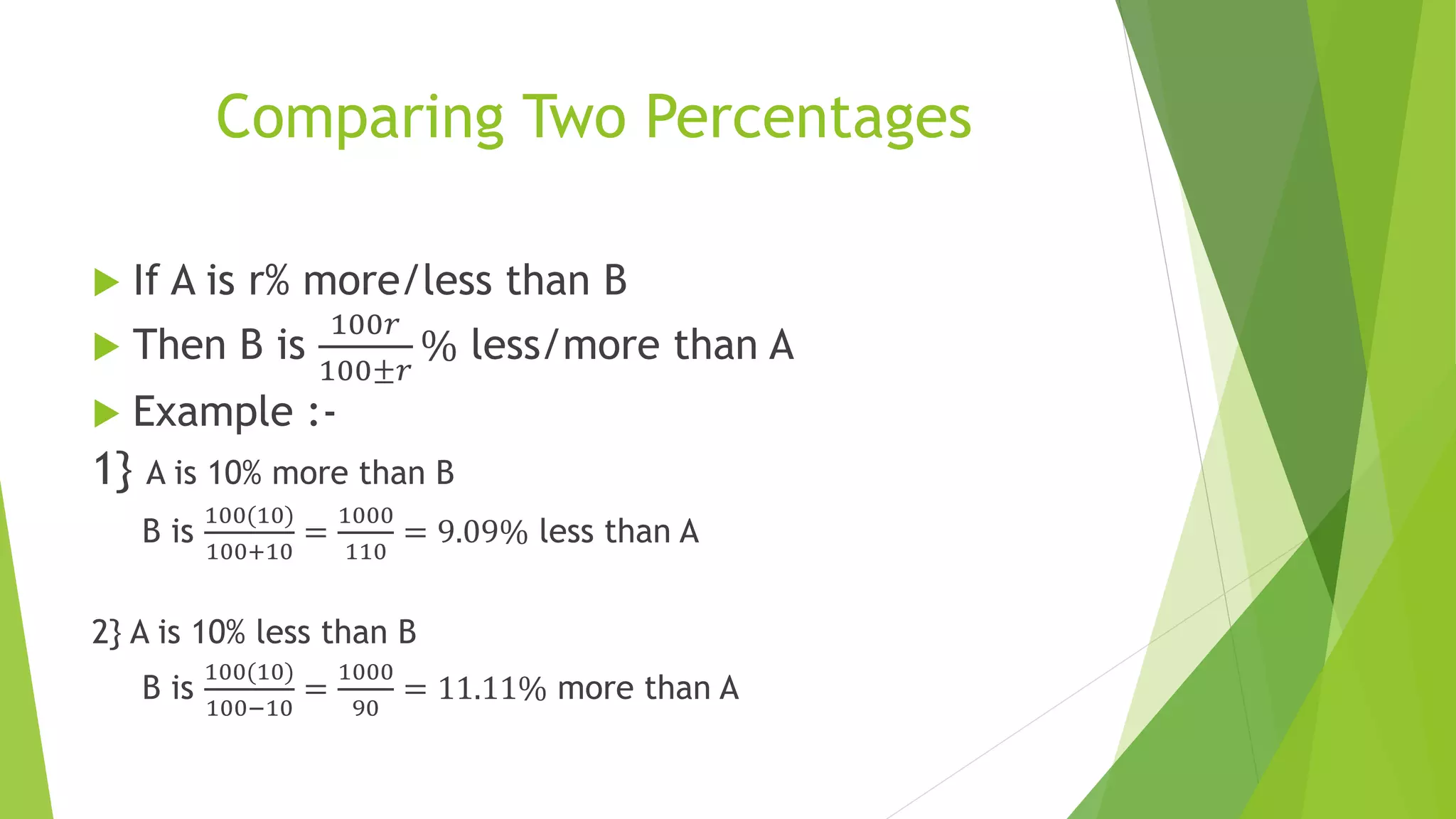 Quantitative Aptitude , Section-Arithmetic , Chapter-Percentages | PPTX