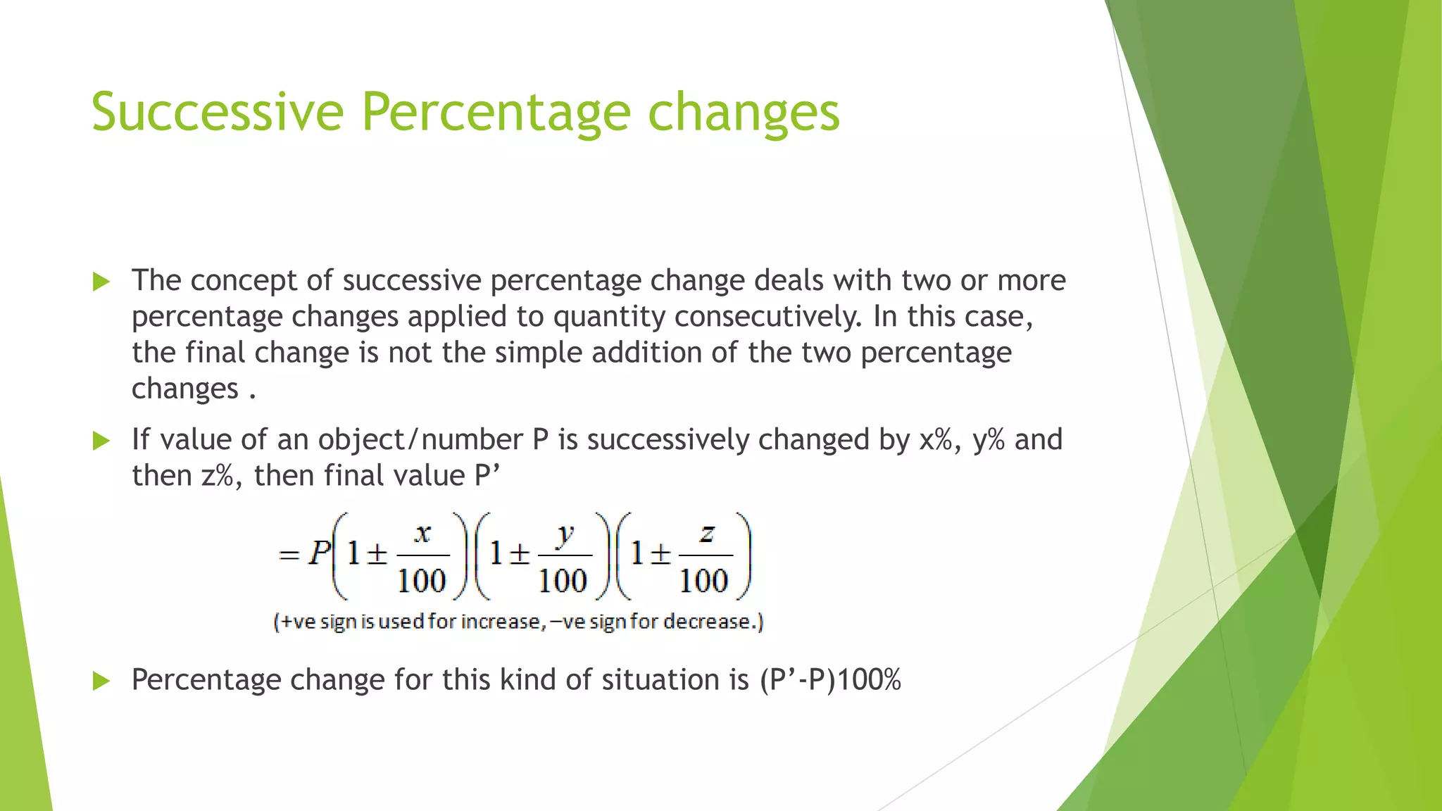 Quantitative Aptitude , Section-Arithmetic , Chapter-Percentages | PPTX