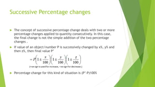 Quantitative Aptitude , Section-Arithmetic , Chapter-Percentages | PPTX