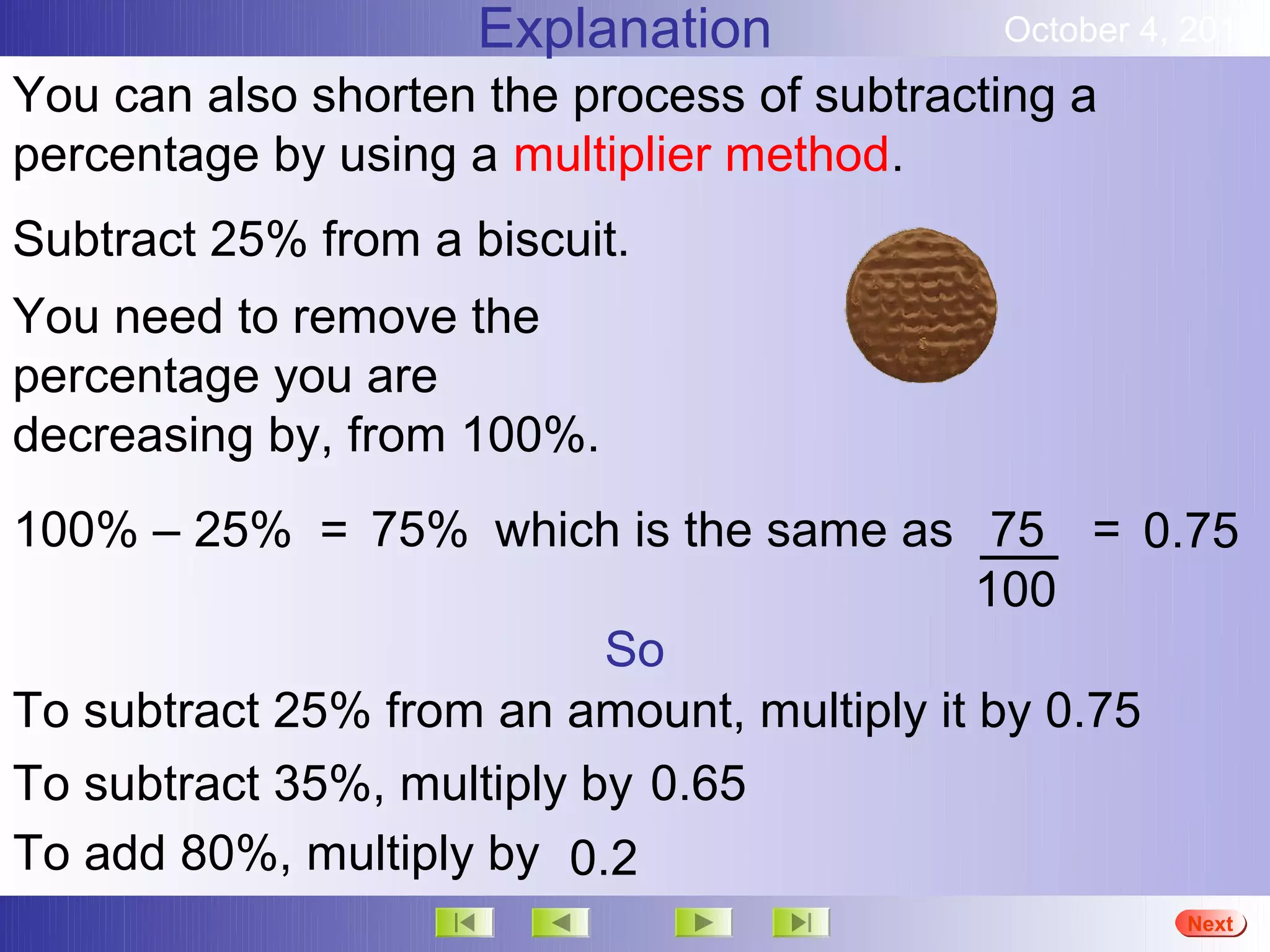 Percentages one of another | PPT