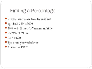 Percentages and discounts tutorial | PPT