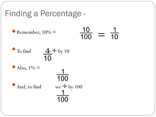 Percentages and discounts tutorial | PPT