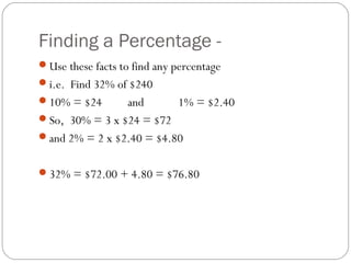Percentages and discounts tutorial | PPT