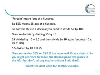 Percentage to decimals | PPT