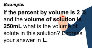 percent by volume : Percent by mass .... | PPTX