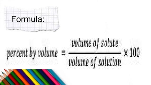 percent by volume : Percent by mass .... | PPTX