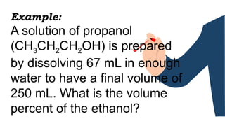 percent by volume : Percent by mass .... | PPTX