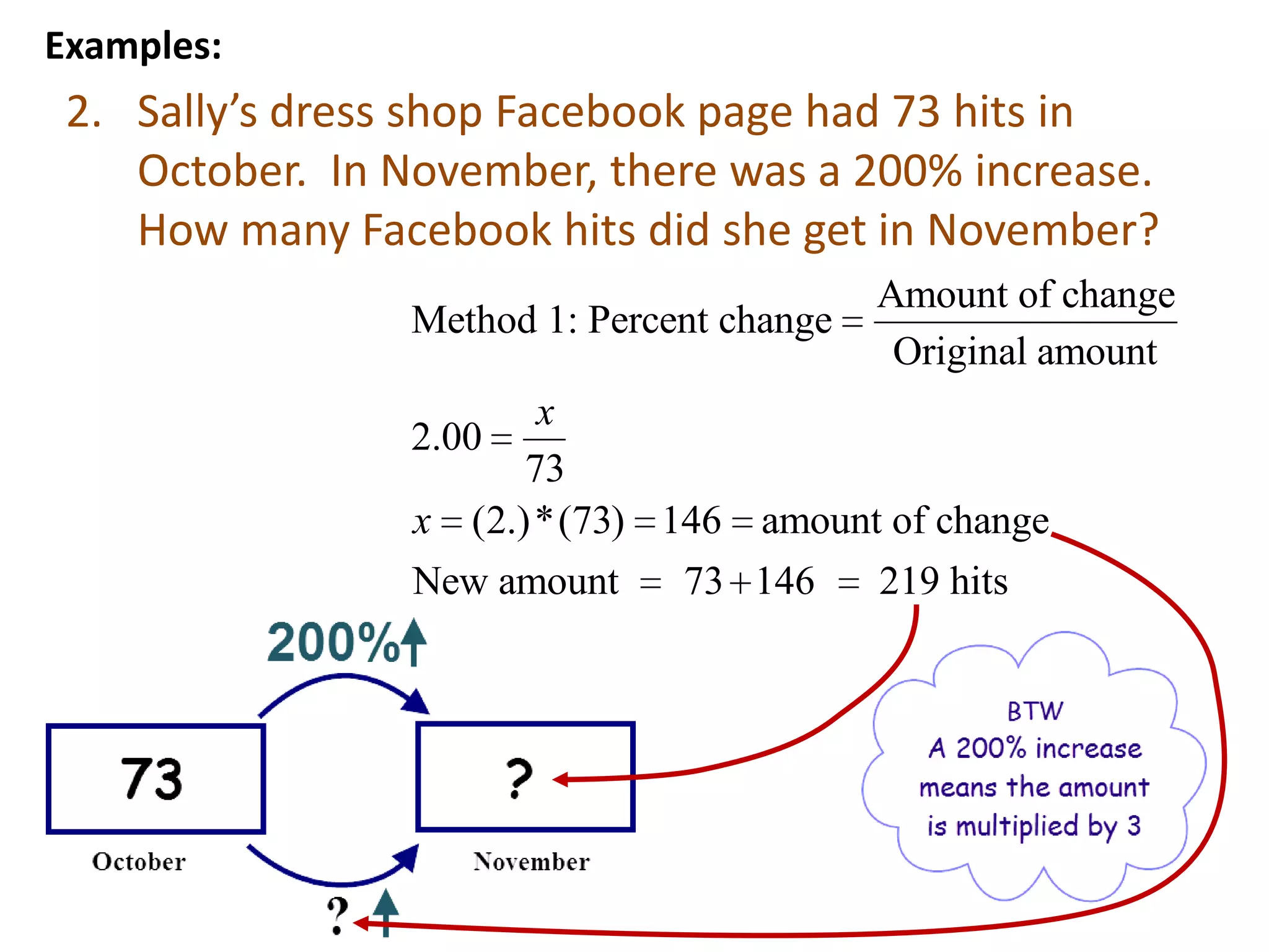 Percent Change Day 2: Given original and percent change | PPT