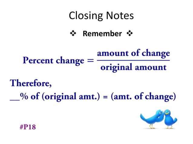 Percent Change Day 2: Given original and percent change | PPT