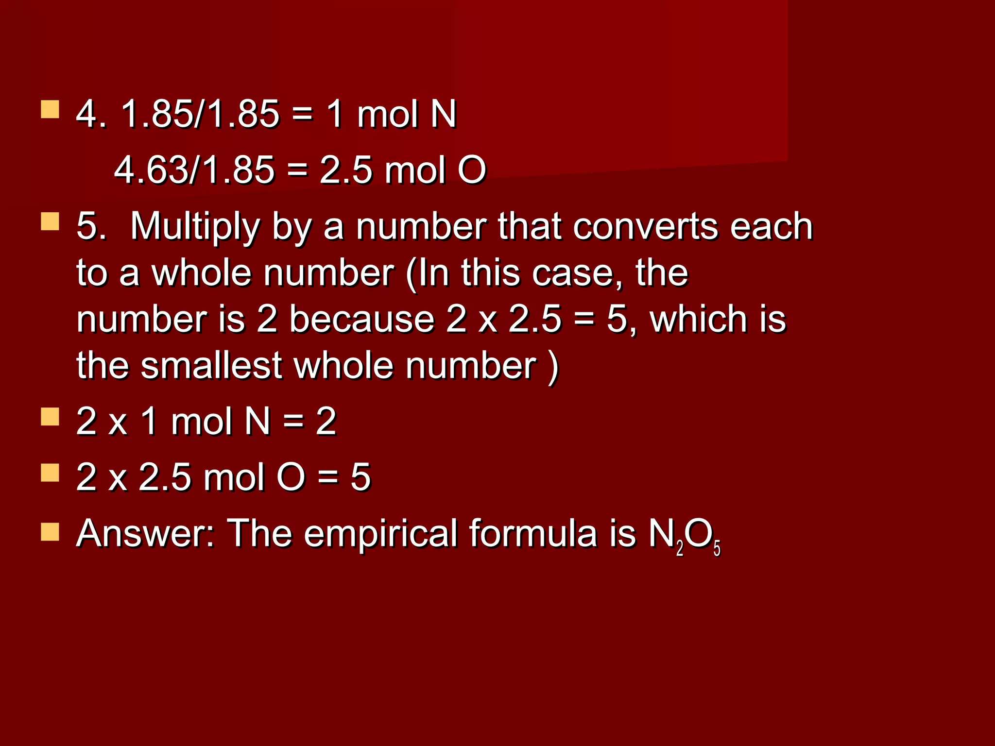 Percent comp_empirical formula_molecular formula | PPT