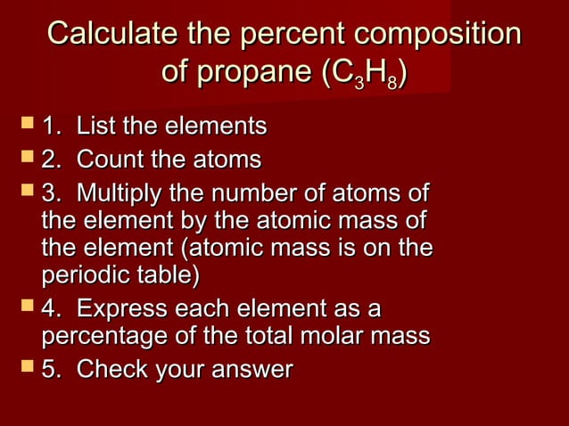 Percent comp_empirical formula_molecular formula | PPT
