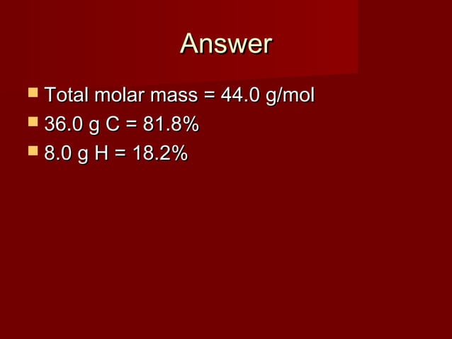 Percent comp_empirical formula_molecular formula | PPT