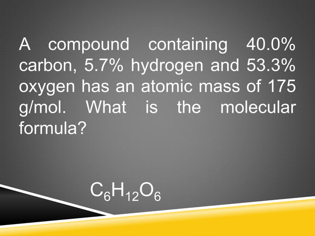 Percent Composition, Empirical and Molecular Formula | PPTX | Chemistry ...