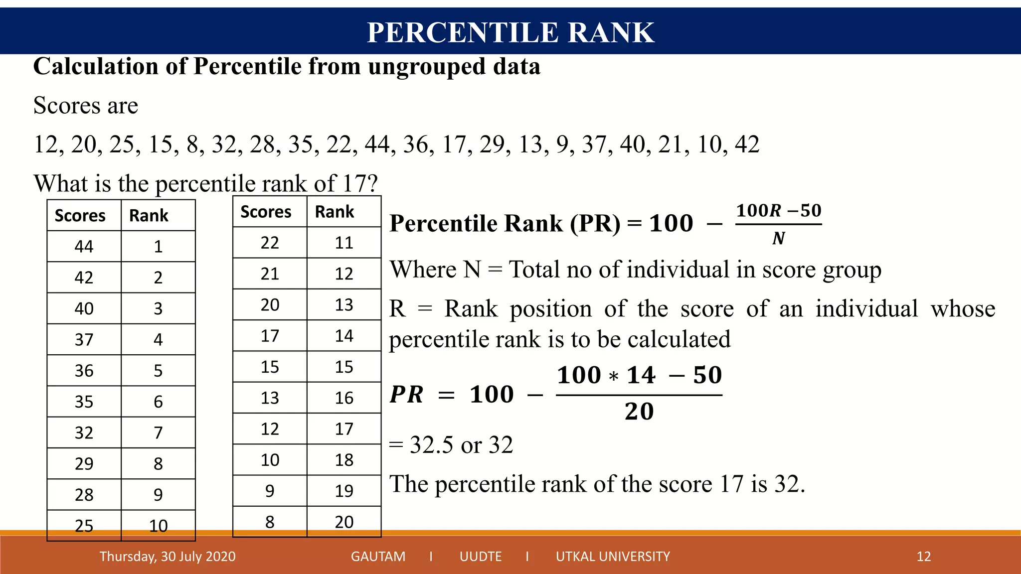 Percentile and percentile rank | PPTX