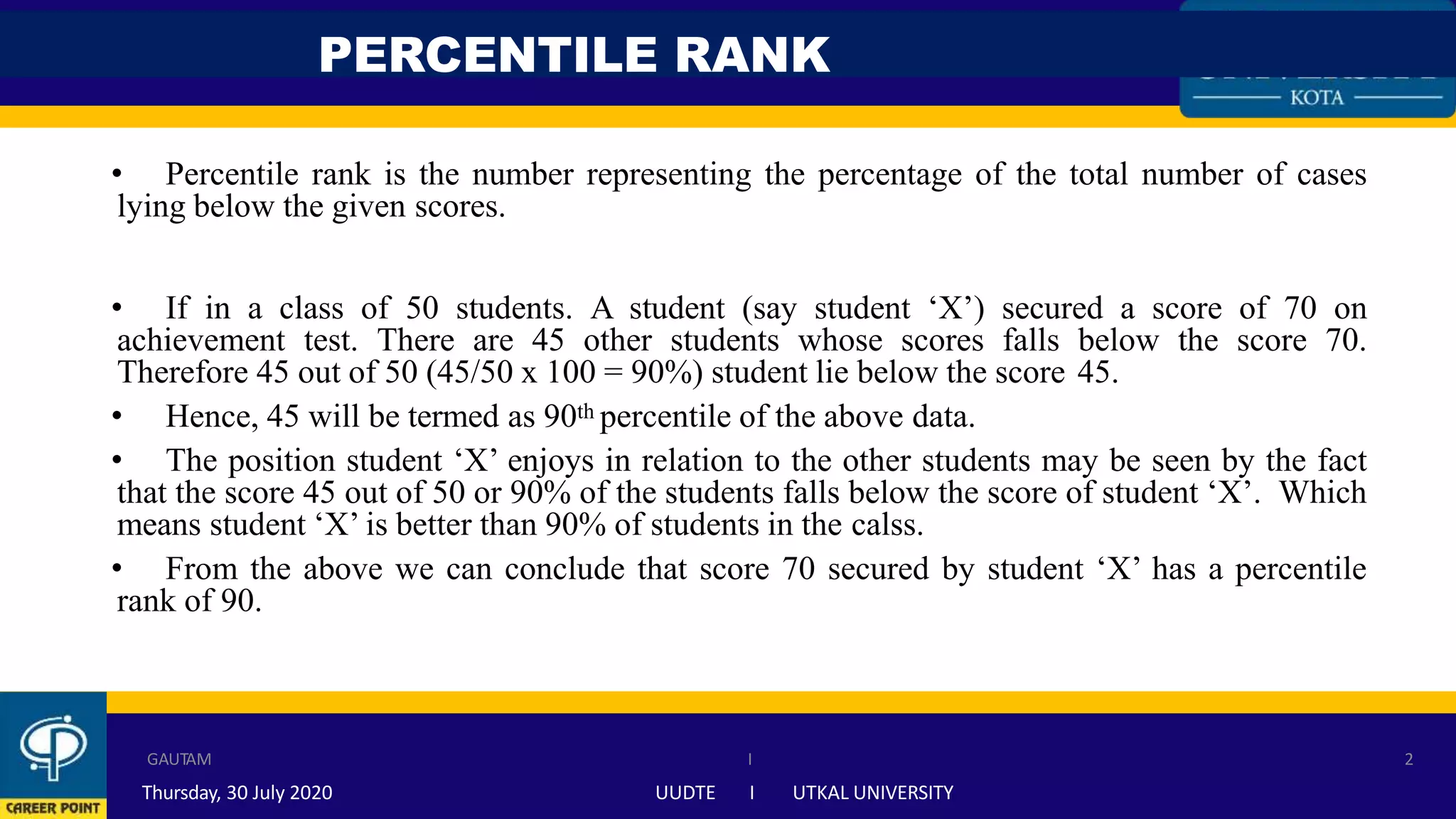 Percentile rank | PPTX