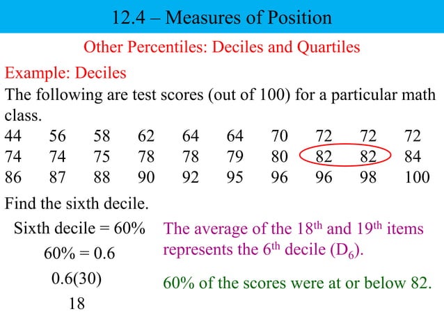 Introduction And Explanations On Percentiles And Deciles Ppt