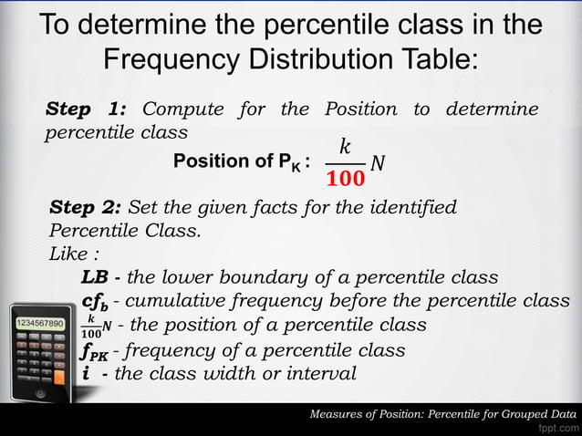 PERCENTILES FOR GROUPED DATA AND PERCENTILE RANK.pptx