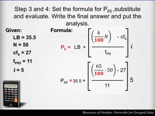 PERCENTILES FOR GROUPED DATA AND PERCENTILE RANK.pptx
