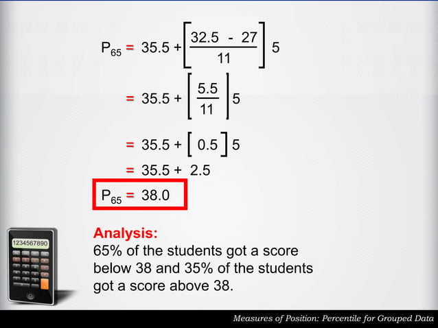 PERCENTILES FOR GROUPED DATA AND PERCENTILE RANK.pptx
