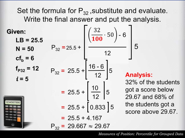 PERCENTILES FOR GROUPED DATA AND PERCENTILE RANK.pptx