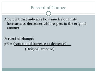 Percent Of Change | PPT