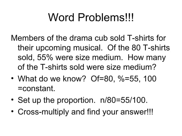 Percent Problems | PPT