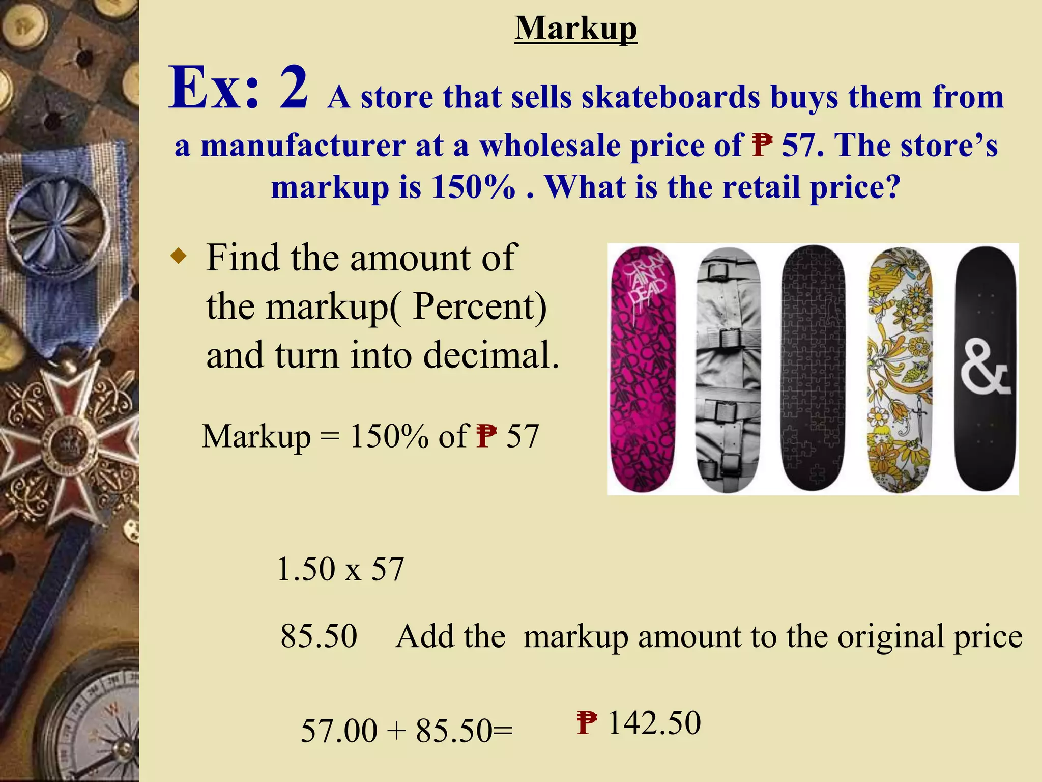 Percents markup and discount | PPT