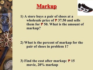 Percents markup and discount | PPT