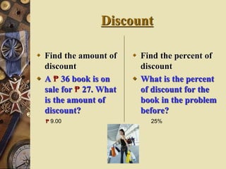 Percents markup and discount | PPT