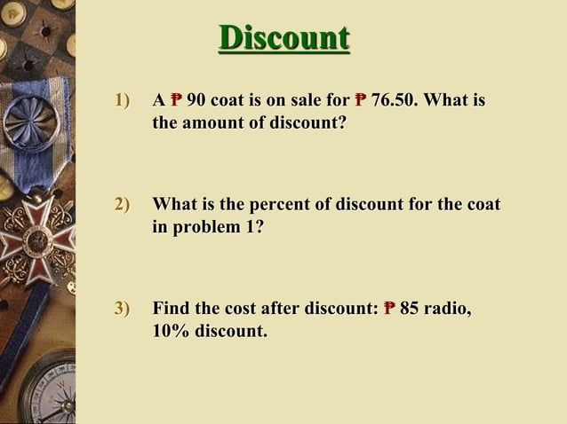 Percents markup and discount | PPT