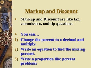 Percents markup and discount | PPT