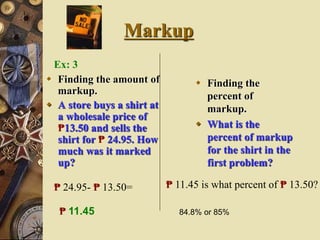 Percents markup and discount | PPT