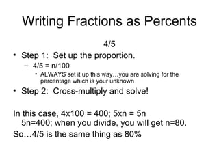 Percents, Decimals, And Fractions | PPT