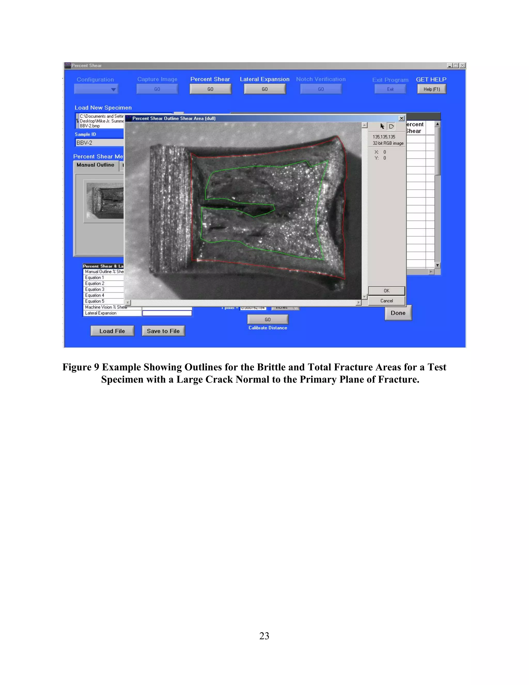 Percent shear area determination in charpy impact testing | PDF